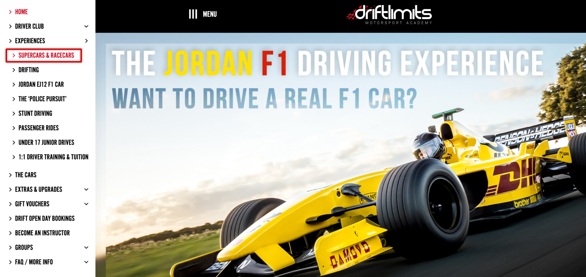 Booking Instructions | How To Book Your Driving Experience | Drift Limits